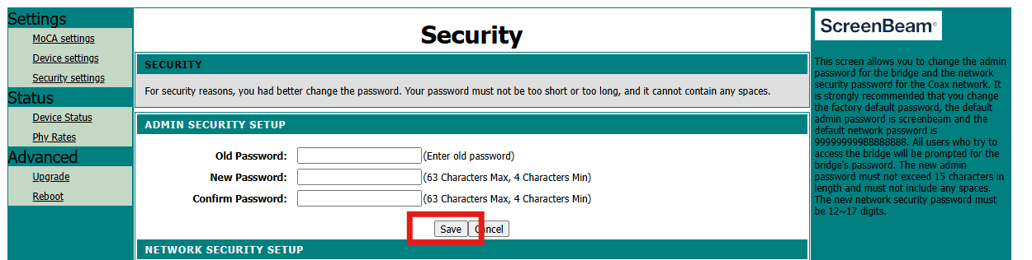 How do i change the GUI administration password?
